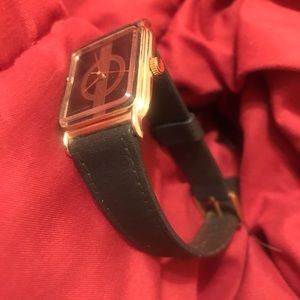 Quemax | Accessories | Vtg Quemex Black And Gold Thin Womens Watch ...